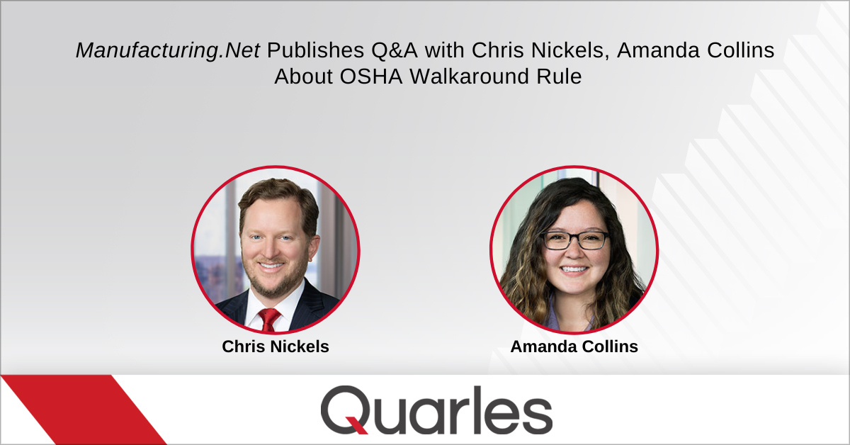 Manufacturing.Net Publishes Q&A with Chris Nickels, Amanda Collins ...