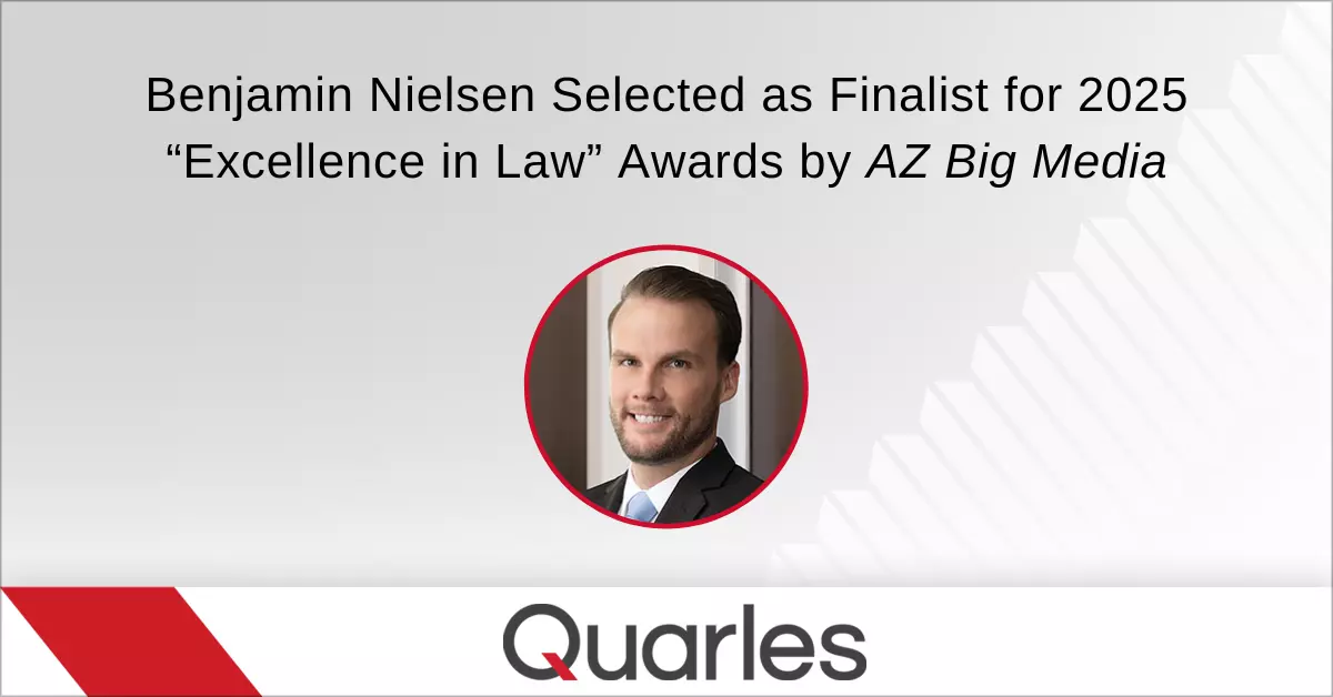 Benjamin Nielsen Selected as Finalist for 2025 “Excellence in Law ...